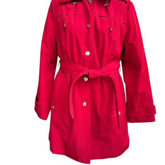 London Fog | Jackets & Coats | London Fog Red Trench Coat With Belt And ...